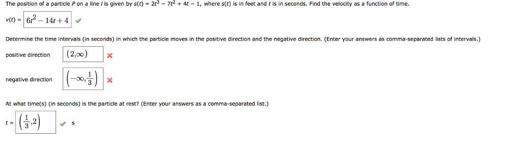 Solved The position of a particle p on a line l is given by | Chegg.com