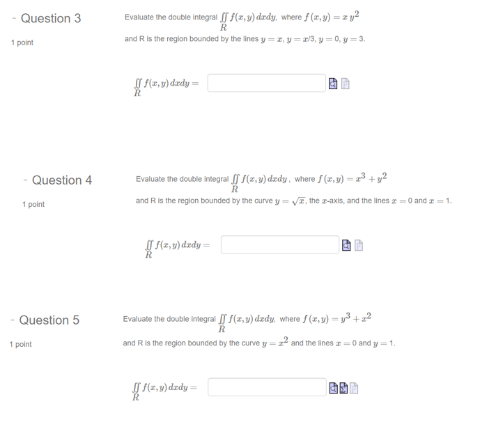 Solved hi, ﻿could you help with these double integral | Chegg.com