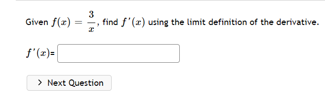 Solved Given f(x)=x3, find f′(x) using the limit definition | Chegg.com