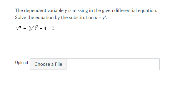 Solved The dependent variable y is missing in the given | Chegg.com