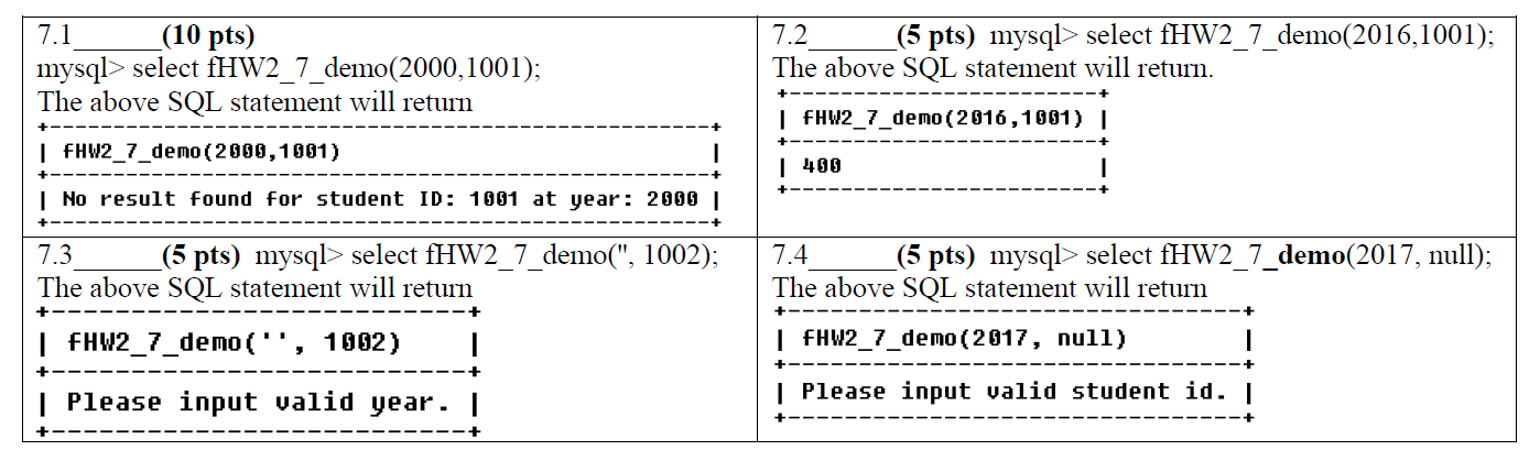 Solved (25 points) Please write a stored function named | Chegg.com