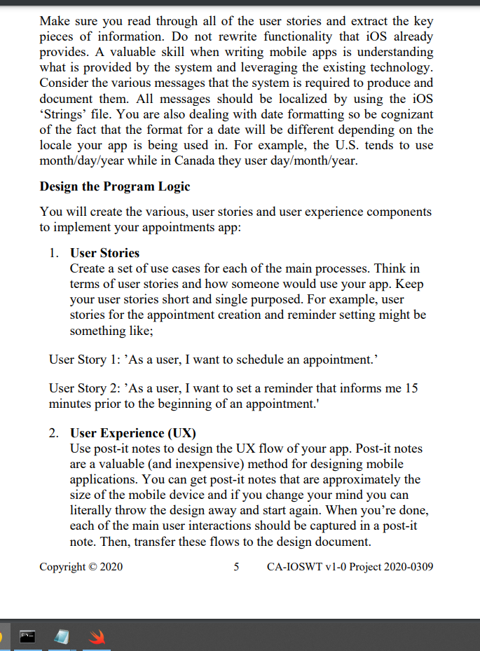 Solved Swift iOS Development - Project iOS Appointment | Chegg.com