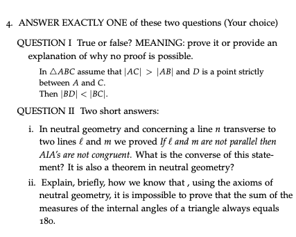 Solved 4. ANSWER EXACTLY ONE of these two questions (Your | Chegg.com