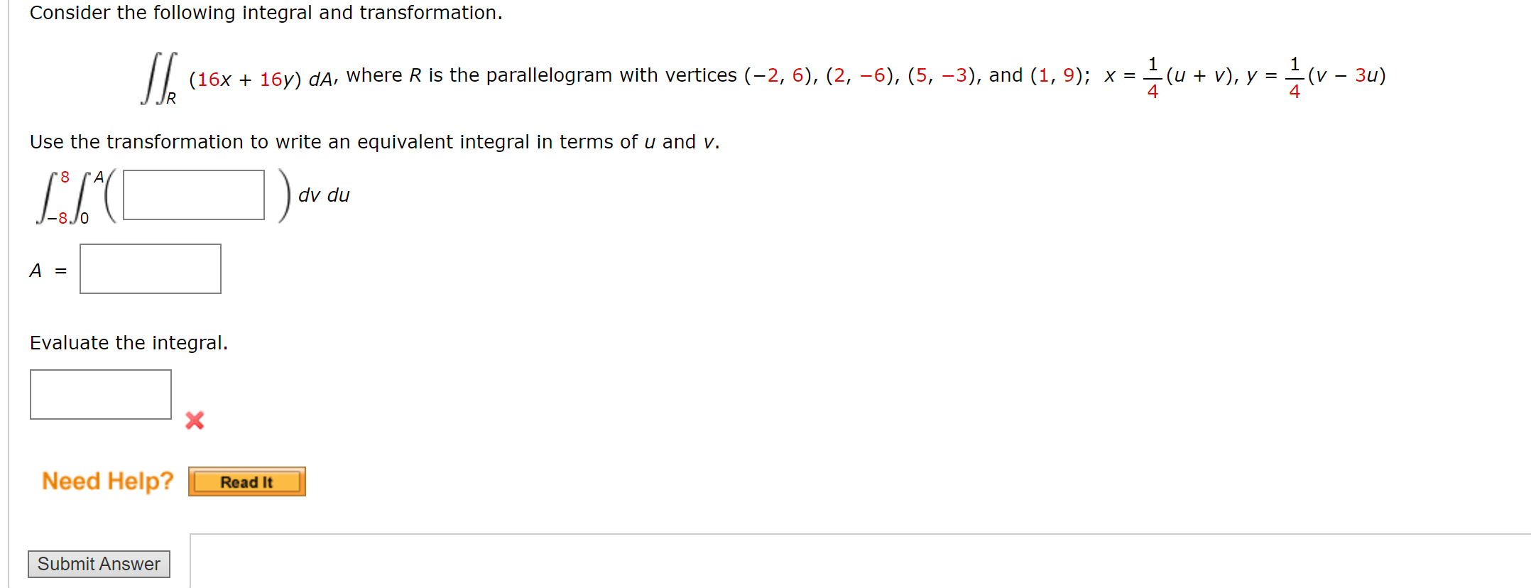 Solved Consider the following integral and | Chegg.com