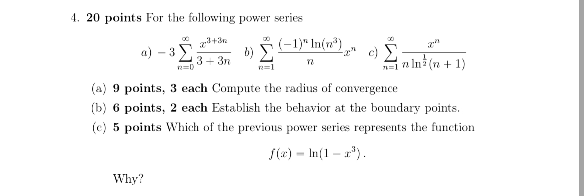 Solved 20 ﻿points For the following power | Chegg.com