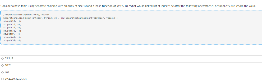 Solved Consider a hash table named mapTable that uses linear | Chegg.com Solved Consider a hash table named mapTable that uses linear | Chegg.com