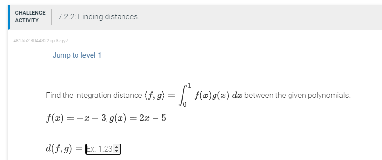 Solved Jump to level 1 Find the integration distance | Chegg.com