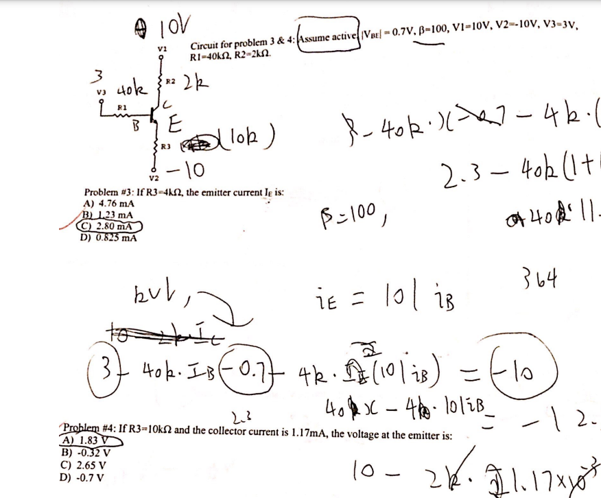 Solved Electronics problem Please answer with all the | Chegg.com