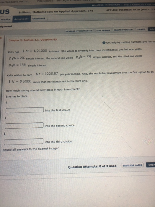 Solved APPLIED BUSINESS MAT Sullivan, Mathematics: An | Chegg.com
