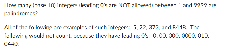 Solved How many (base 10) integers (leading 0's are NOT | Chegg.com