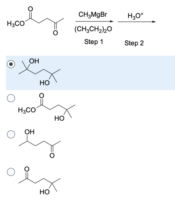 Solved (CH3CH2)2O CH3MgBr H3O+ Step 1 Step 2 | Chegg.com