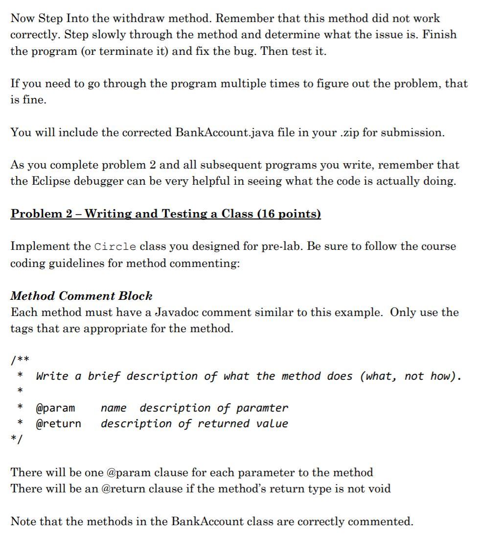 Solved Open the TestBankAccount.java file in Eclipse. Read | Chegg.com