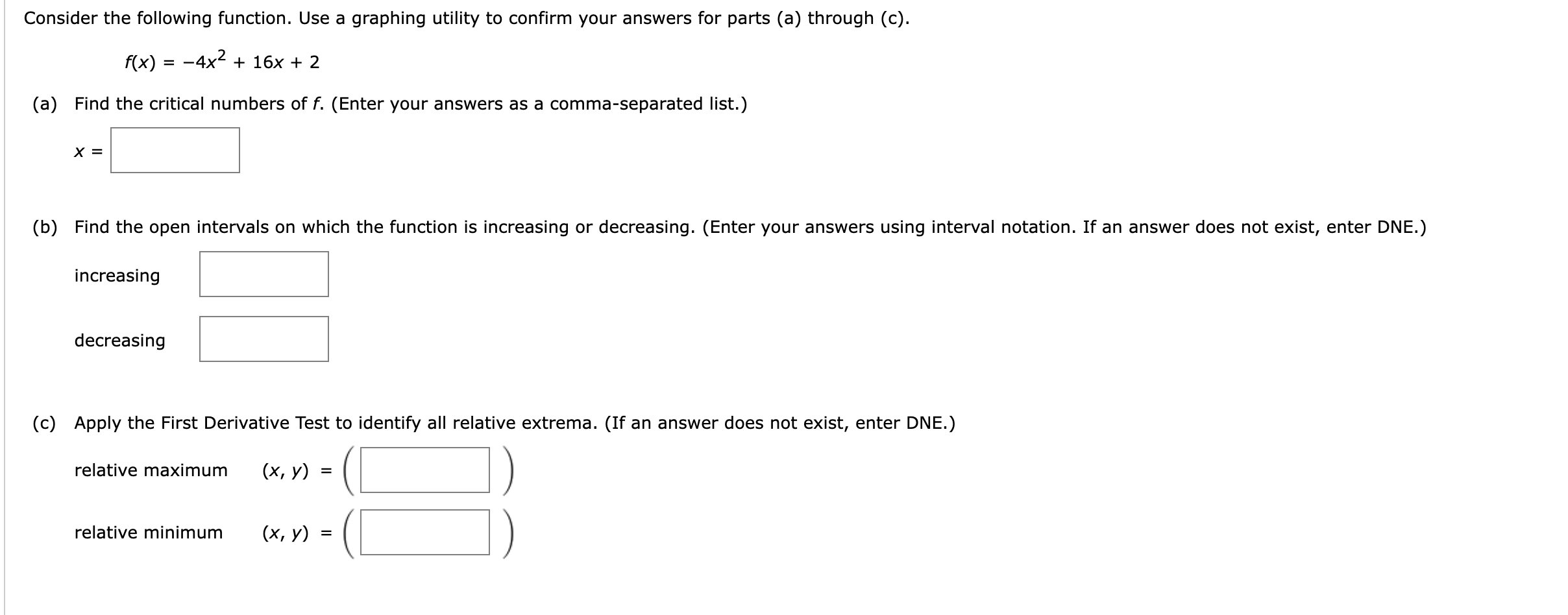 Solved Consider the following function. Use a graphing | Chegg.com