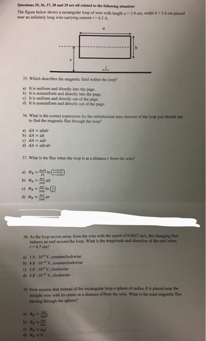 Solved The figure below shows a rectangular loop of wire | Chegg.com