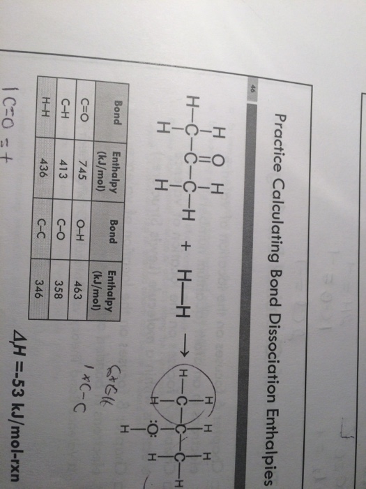 Solved Practice Calculating Bond Dissociation Enthalpies H O | Chegg.com Solved Practice Calculating Bond Dissociation Enthalpies H O | Chegg.com