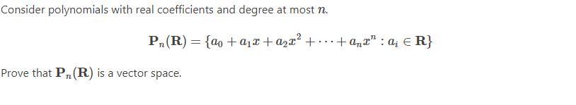 Solved Consider polynomials with real coefficients and | Chegg.com