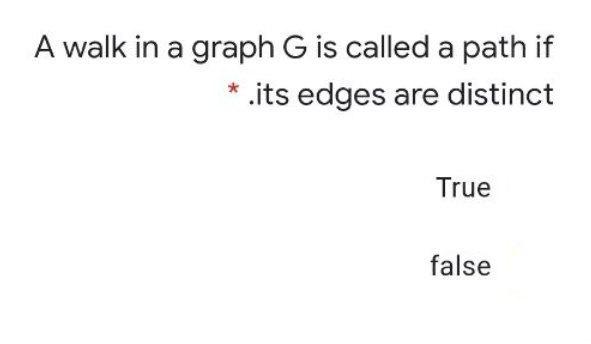 Solved A walk in a graph G is called a path if .its edges | Chegg.com