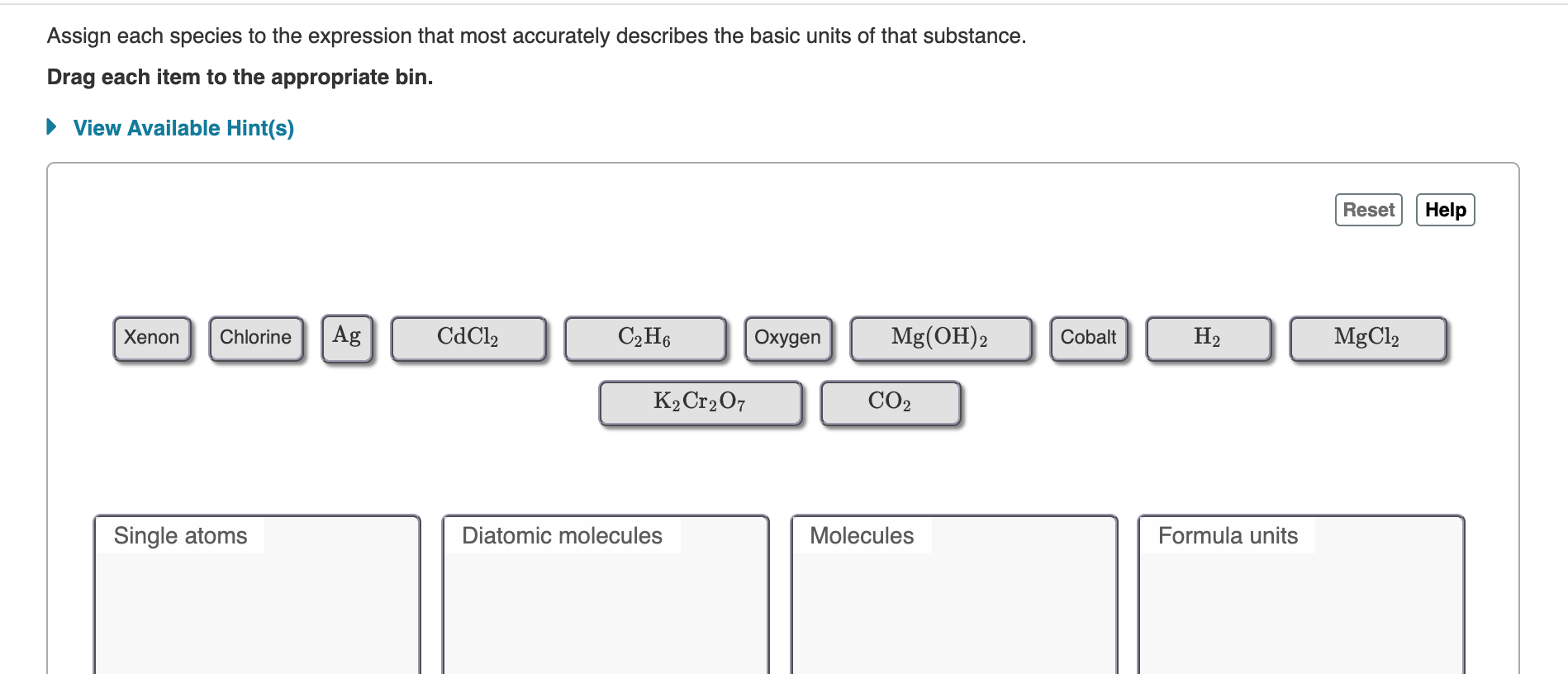 Solved Assign each species to the expression that most | Chegg.com