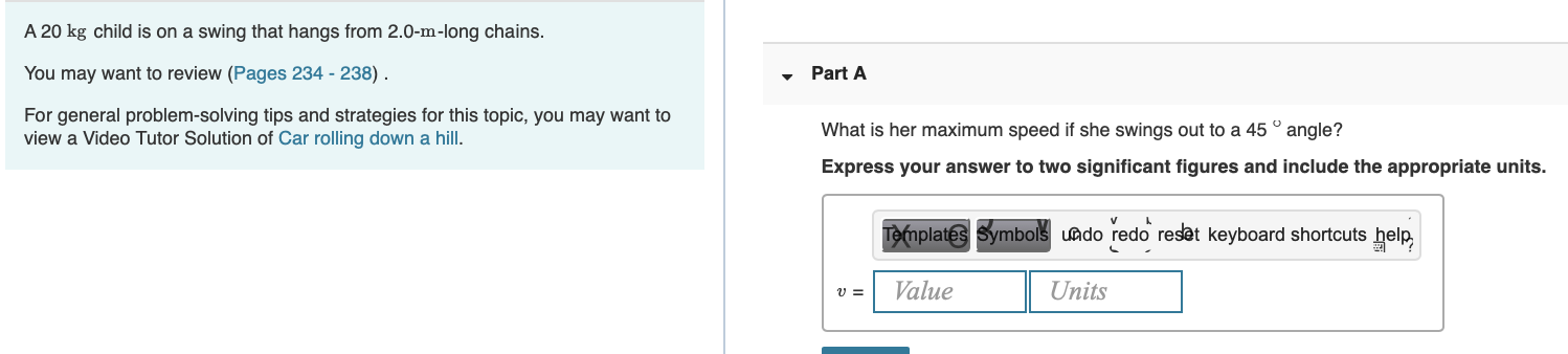 Solved A 20 kg child is on a swing that hangs from | Chegg.com