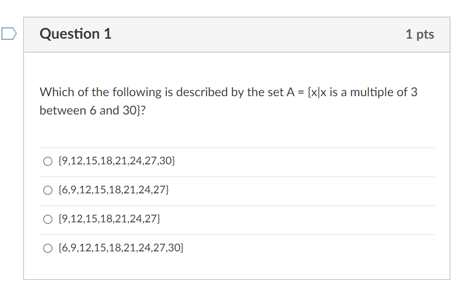 Solved D Question 1 1 pts Which of the following is | Chegg.com