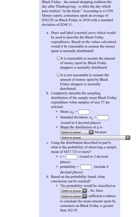Solved Black Friday- the annual shopping tradition the day | Chegg.com