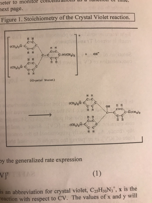 Solved I. The formula of crystal violet is C2sH3oN CI (Fig. | Chegg.com