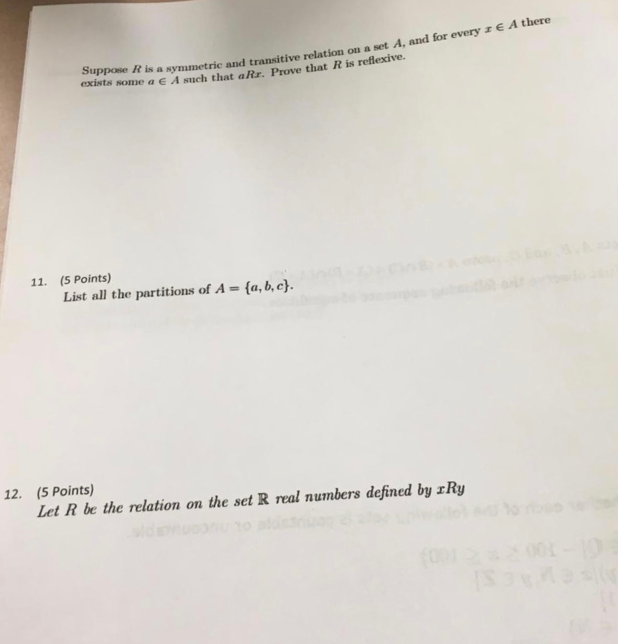Solved Suppose R is a symmetric and transitive relation on a | Chegg.com
