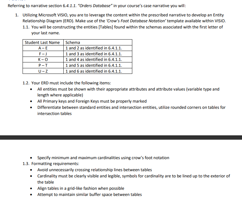 Referring to narrative section 6.4.1.1. "Orders | Chegg.com