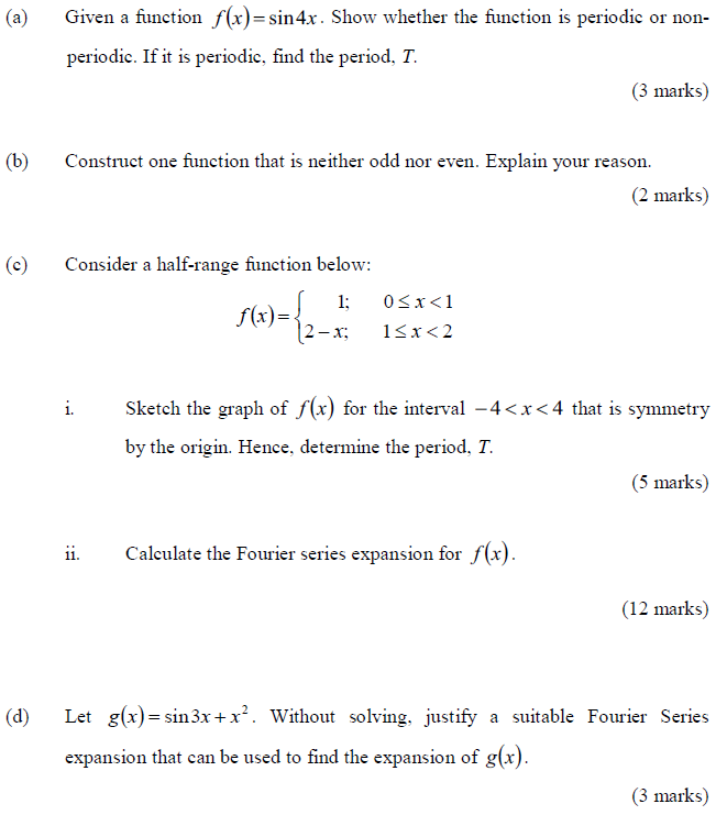 Solved (a) Given a function f(x)=sin 4x . Show whether the | Chegg.com