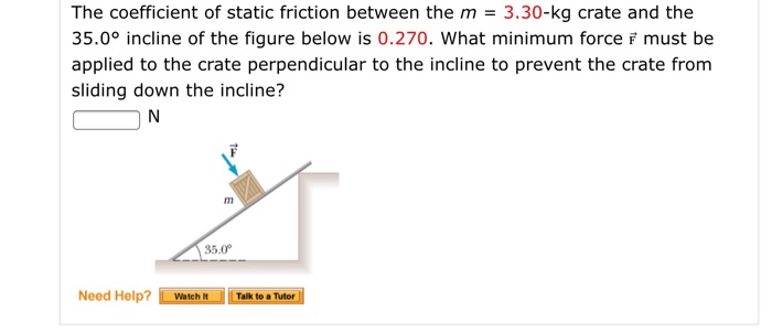 Solved The Coefficient Of Static Friction Between The M