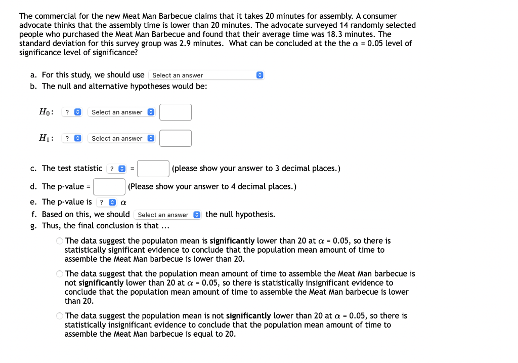 Solved The commercial for the new Meat Man Barbecue claims | Chegg.com