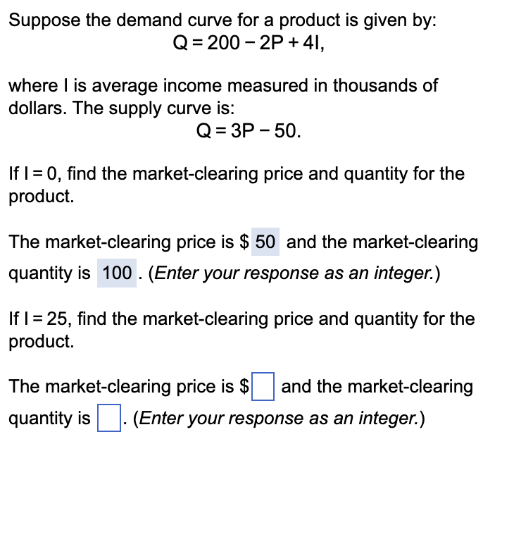Solved Suppose the demand curve for a product is given by: | Chegg.com