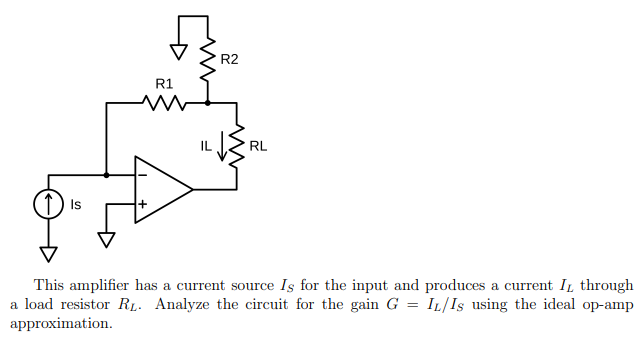 Solved This amplifier has a current source IS for the input | Chegg.com