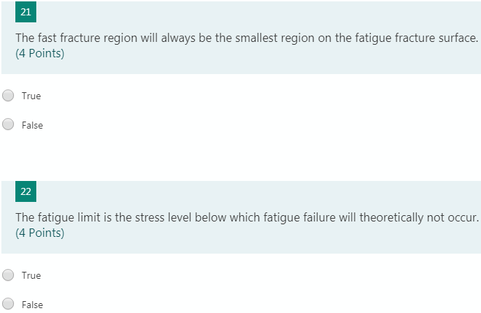 Solved 21 The fast fracture region will always be the | Chegg.com