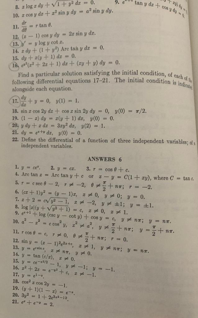 Solved Find a 1-parameter family of solutions of each of the | Chegg.com