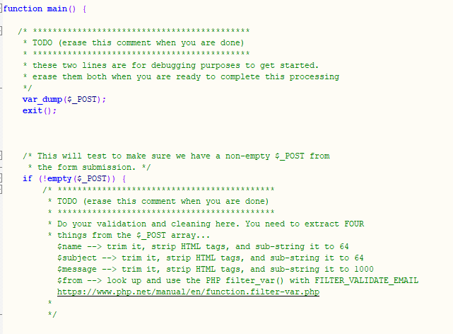Now that your form submits, start working server-side | Chegg.com