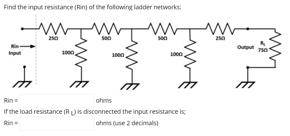Solved Find the input resistance (Rin) of the following | Chegg.com