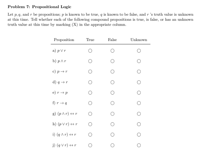 Solved Problem 7 Propositional Logic Let P Q And R Be