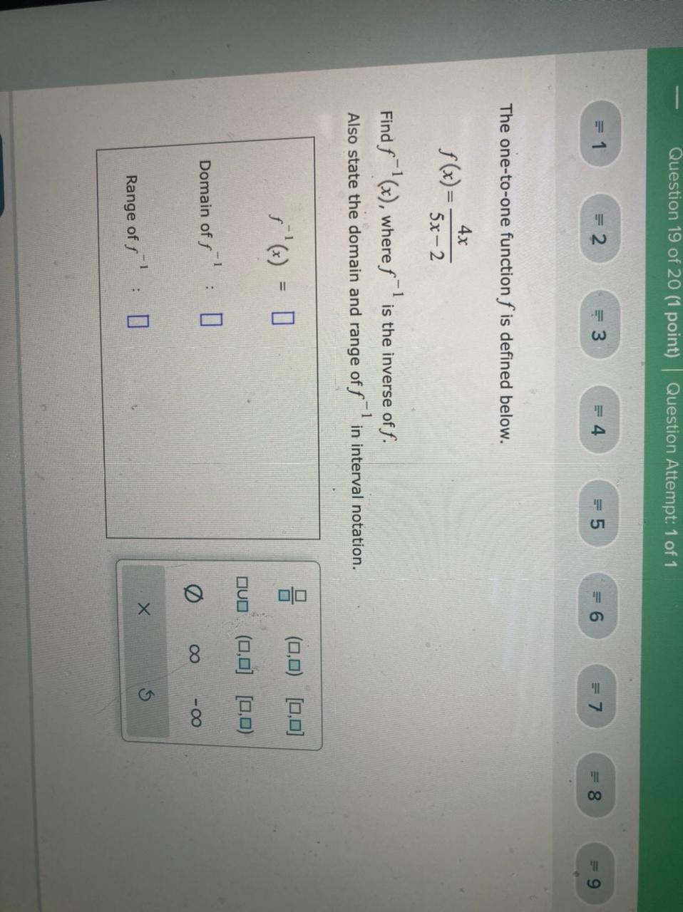 Solved The one-to-one function f is defined below. | Chegg.com
