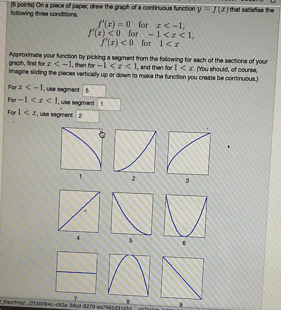 Solved (6 points) On a plece of paper, draw the graph of a | Chegg.com