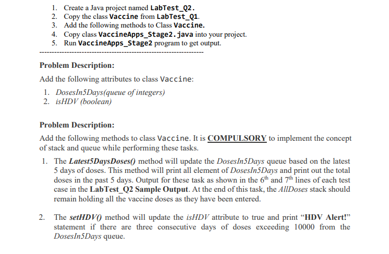 1. Create a Java project named LabTest_02. 2. Copy | Chegg.com