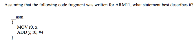 Solved Assuming that the following code fragment was | Chegg.com