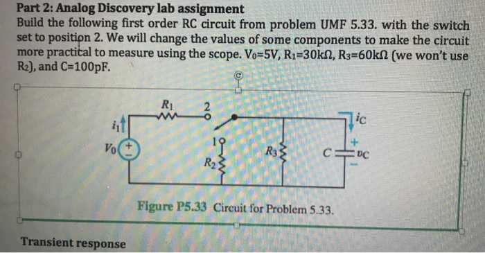 Solved Part 2: Analog Discovery lab assignment Build the | Chegg.com