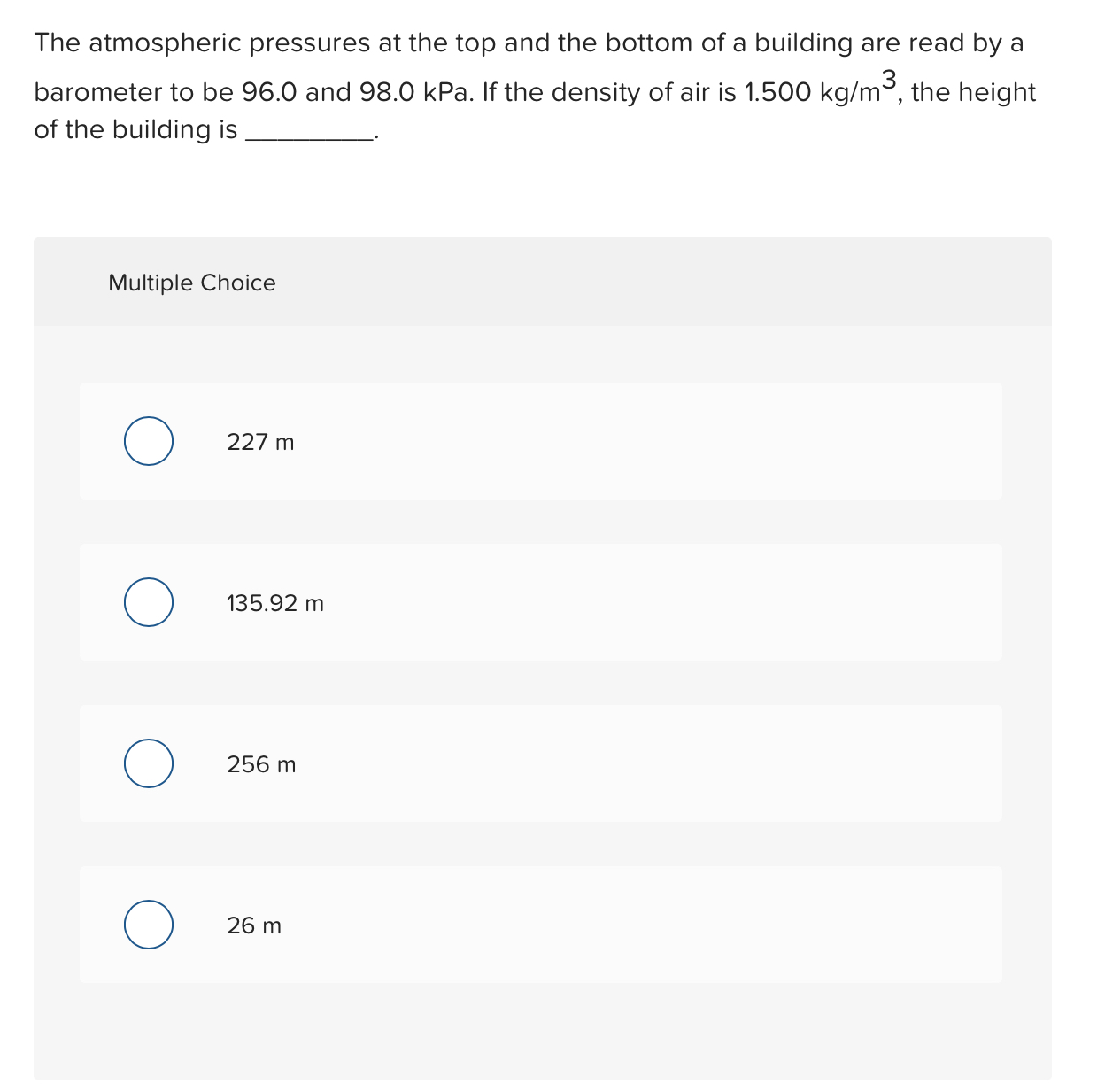 Solved The atmospheric pressures at the top and the bottom | Chegg.com