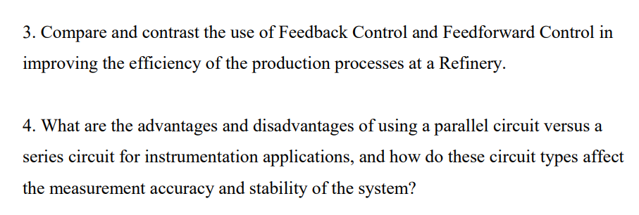 Solved 3. Compare and contrast the use of Feedback Control | Chegg.com