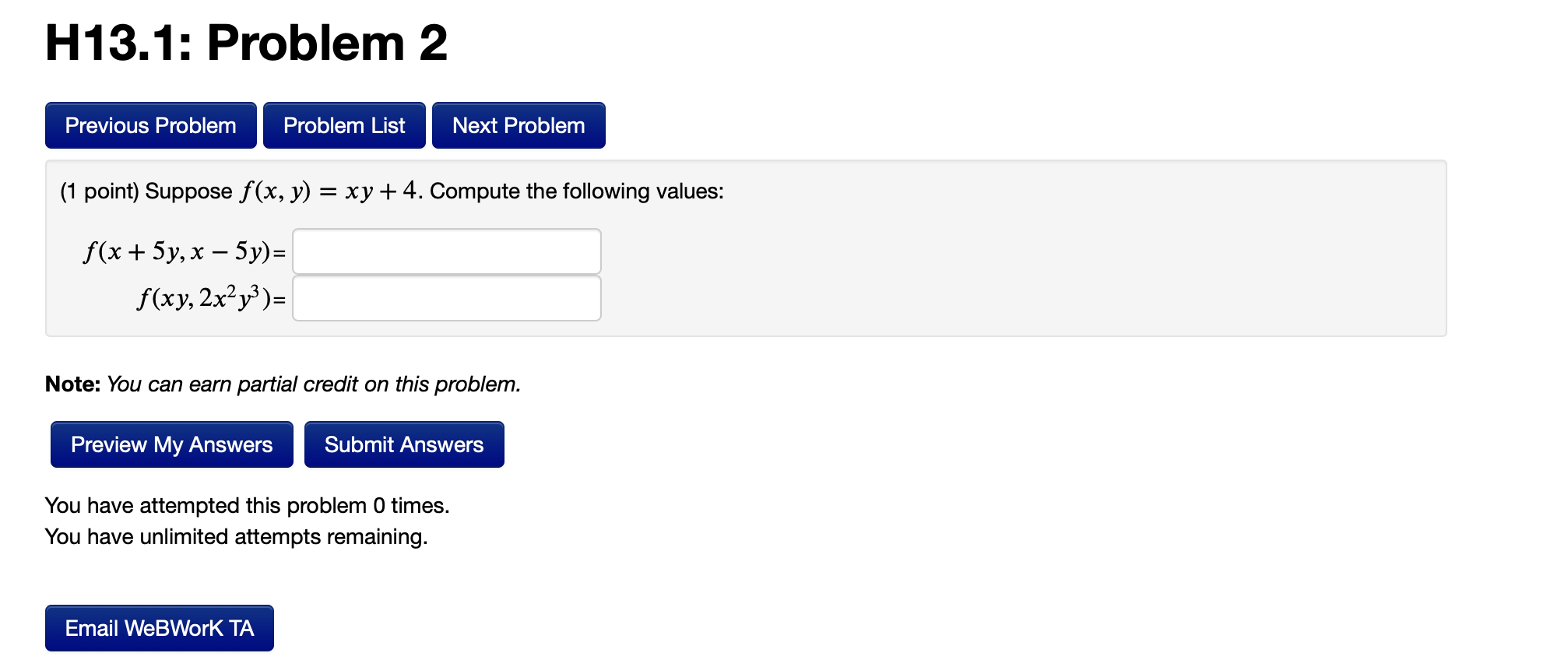 Solved H13.1: Problem 2 Previous Problem Problem List Next | Chegg.com