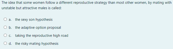 Solved The Idea That Some Women Follow A Different