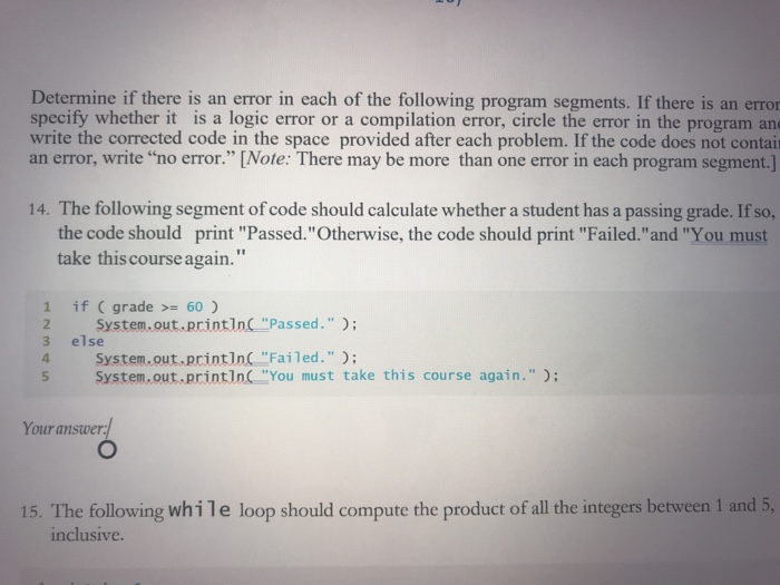 Solved Determine if there is an error in each of the | Chegg.com