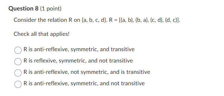 Solved Consider the relation R on | Chegg.com