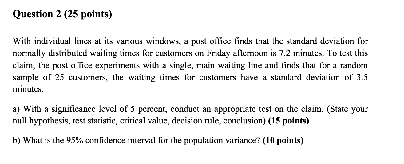 Solved Question 2 (25 points) With individual lines at its | Chegg.com